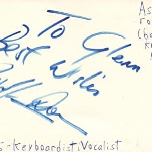 Geoff Downes Keyboardist Vocalist Asia Pop Band Music Signed Index Card JSA COA