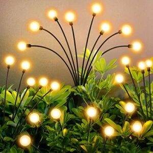 urago super bright solar powered firefly lights, high flexibility starburst swaying lights, vibrant solar garden lights outdoor waterproof, 8 led landscape lighting decorative for pathway patio yard