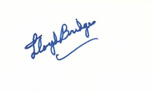 lloyd bridges actor autographed signed index card with jsa coa