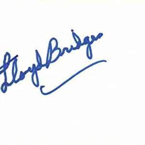 Lloyd Bridges Actor Autographed Signed Index Card with JSA COA