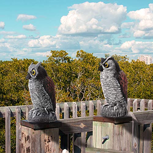 Bird Owl to Frighten Birds,Owl Statue Decoy,Fake Owl,Plastic Scarecrow Owl for Garden