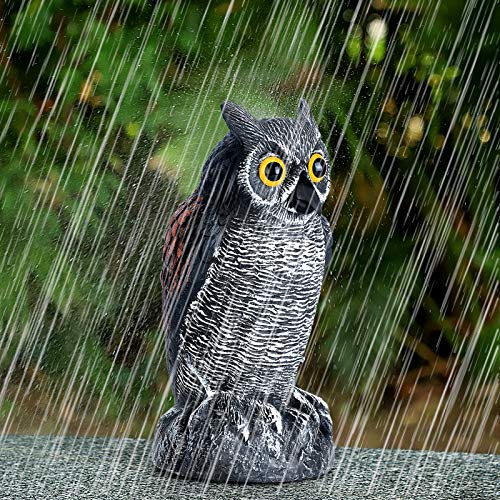 Bird Owl to Frighten Birds,Owl Statue Decoy,Fake Owl,Plastic Scarecrow Owl for Garden