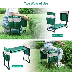 XCSOURCE Garden Kneeler Seat and Bench Heavy Duty (Holds 330lbs) | EVA Foam Kneeling Pad | Multifunctional Kneeler & Gardening Stool with 2 Tool Pouches | Great Gardening Gift for Women & Men