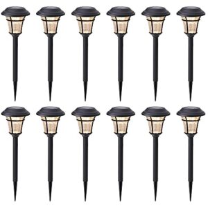 maggift 12 pack solar pathway lights outdoor solar garden lights for patio, yard, driveway