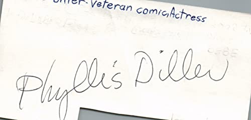 Phyllis Diller Comedian Actress Signed 3x5 Index Card with JSA COA