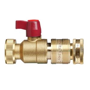 GORILLA EASY CONNECT Garden Hose Quick Connect Fittings with Ball Valve. ¾ Inch GHT Solid Brass.