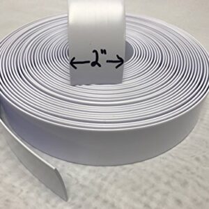 2" Wide Vinyl Strap for Patio Pool Lawn Garden Furniture 20' Roll_ Make Your Own Replacement Straps. Plus - 20 Free Fasteners! (201 White)