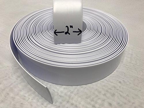 2" Wide Vinyl Strap for Patio Pool Lawn Garden Furniture 20' Roll_ Make Your Own Replacement Straps. Plus - 20 Free Fasteners! (201 White)