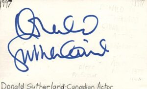 donald sutherland canadian actor tv movie autographed signed index card jsa coa