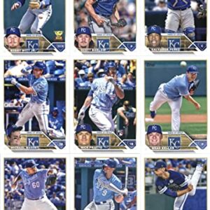 2023 Topps Series 1 Kansas City Royals Team Set of 11 Cards: Bobby Witt Jr.(#7), Scott Barlow(#9), Salvador Perez(#102), Kansas City Royals(#134), Michael Massey(#167), Nick Pratto(#182), Brad Keller(#189), Josh Staumont(#194), Max Castillo(#251), Vinnie