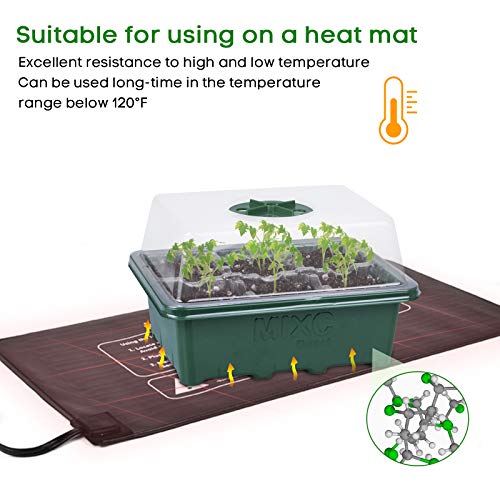 MIXC 10 Set Seedling Trays Seed Starter Kit, 60 Large Cells Mini Propagator Plant Grow Kit with Humidity Vented Domes and Base for Seeds Starting Greenhouse (6 Cells per Tray)