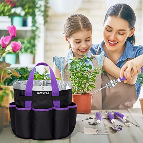 HLWDFLZ Purple Garden Tool Set Gardening Gifts for Women - 11PCS Heavy Duty Garden Tools with Detachable Storage Bag, Weeder, Dual-Purpose Hoe