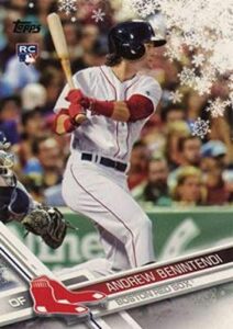 2017 topps holiday megabox snowflake #hmw140 andrew benintendi rookie card rc red sox nm-mt