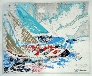 america’s cup platesigned poster leroy neiman