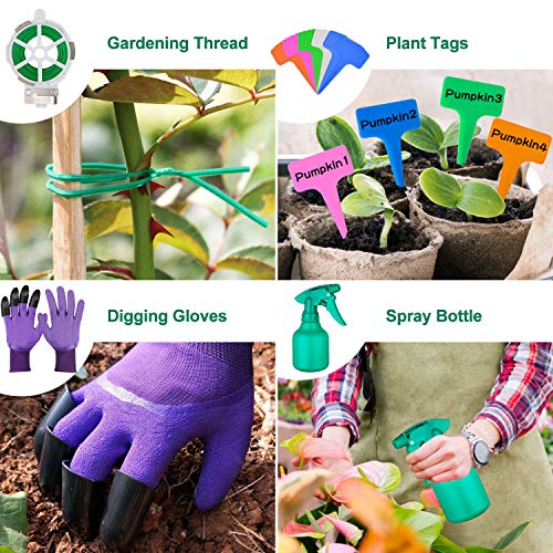 Tudoccy Garden Tools Set 83 Piece, Succulent Tools Set Included, Heavy Duty Aluminum Gardening Tools for Gardening, Non-Slip Ergonomic Handle Tools, Durable Storage Tote Bag, Gifts Tools for Men Women