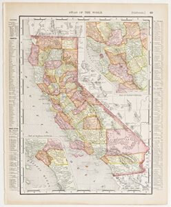 california with insets of southern & central regions (1906)