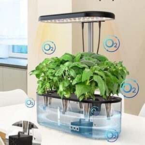 iDOO Hydroponics Growing System, 10 pods Indoor Herb Garden with LED Grow Light, Auto Timer Smart Garden, Water Shortage Alarm, 15'' Height Adjustable, 4.5L Water Tank