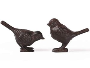 brasstar rustic cast iron bird statue farmhouse home garden decor collectible figurines gift replica rust color a pair of birds ptzd053