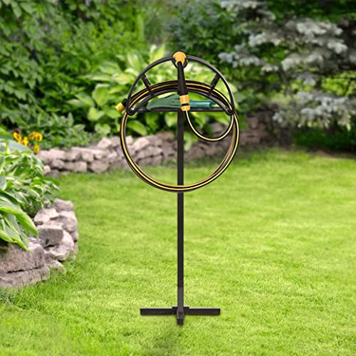 Coonoor Garden Hose Holder Hanger Water Hose Organizer Stand with Layer of Storage, Black