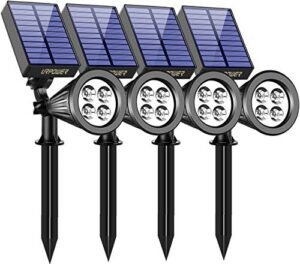 urpower solar lights outdoor, 2-in-1 waterproof adjustable solar spotlights outdoor wall light, dusk-to-dawn solar powered landscape lights for backyard/garden/pathway/pool/porch (4pack, cool white)