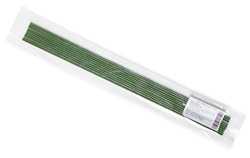 EESC2Y 10-PCs 15-3/4" Bendable Plastic Coated Metal Steel Garden Plant Support Stakes Sticks for Potted House Plants Indoor, Orchid Flower Stakes - Green