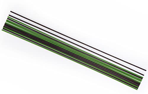 EESC2Y 10-PCs 15-3/4" Bendable Plastic Coated Metal Steel Garden Plant Support Stakes Sticks for Potted House Plants Indoor, Orchid Flower Stakes - Green