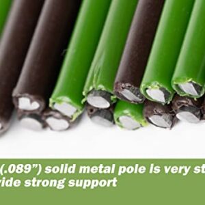 EESC2Y 10-PCs 15-3/4" Bendable Plastic Coated Metal Steel Garden Plant Support Stakes Sticks for Potted House Plants Indoor, Orchid Flower Stakes - Green