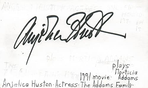 Anjelica Huston Actress The Addams Family Autographed Signed Index Card JSA COA