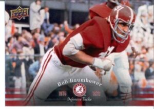 2012 upper deck university of alabama football card in screwdown case #24 bob baumhower mint