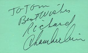 richard chamberlain actor 1976 movie tv autographed signed index card jsa coa