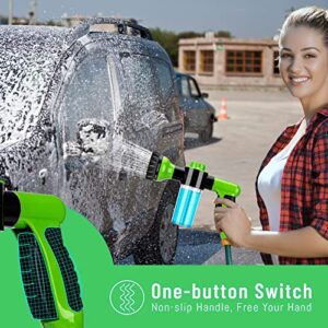 Garden Hose Nozzle, High Pressure Hose Spray Nozzle 8 Way Spray Pattern with 3.5oz/100cc Soap Dispenser Bottle Snow Foam Gun for Car Wash, Watering Plants, Lawn, Patio, Showering Pet, Cleaning