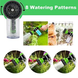 Garden Hose Nozzle, High Pressure Hose Spray Nozzle 8 Way Spray Pattern with 3.5oz/100cc Soap Dispenser Bottle Snow Foam Gun for Car Wash, Watering Plants, Lawn, Patio, Showering Pet, Cleaning