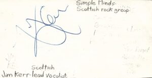 jim kerr scottish lead vocalist simple minds rock band signed index card jsa coa