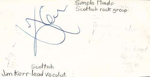 Jim Kerr Scottish Lead Vocalist Simple Minds Rock Band Signed Index Card JSA COA