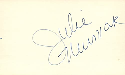 Julie Newmar Actress Singer Dancer 1976 TV Autographed Signed Index Card JSA COA