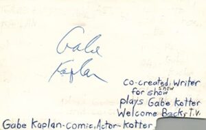 gabe kaplan actor welcome back kotter tv autographed signed index card jsa coa