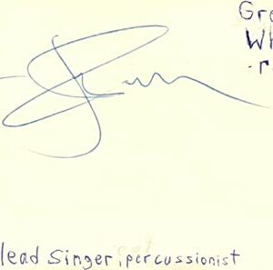 Jack Russell Lead Singer Great White Rock Band Music Signed Index Card JSA COA