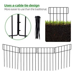 10 Pack Animal Barrier Fence,17 Inch(H) X 10 Ft(L) No Dig Fencing Decorative Garden Fence, Rustproof Metal Wire Garden Fence Border, Dog Rabbits Ground Stakes Defence for Outdoor Landscaped Yard.