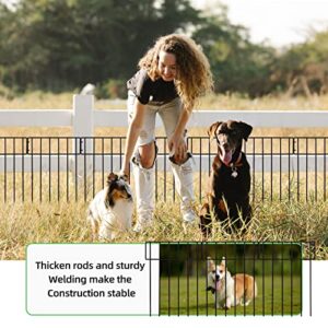 10 Pack Animal Barrier Fence,17 Inch(H) X 10 Ft(L) No Dig Fencing Decorative Garden Fence, Rustproof Metal Wire Garden Fence Border, Dog Rabbits Ground Stakes Defence for Outdoor Landscaped Yard.