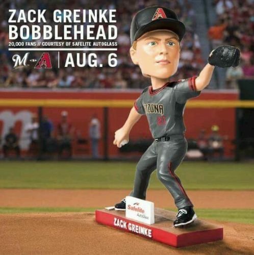 Zack Greinke 2016 Arizona Diamondbacks STADIUM PROMO Bobblehead SGA …