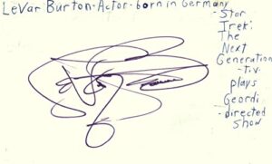 levar burton actor for star trek tv movie autographed signed index card jsa coa