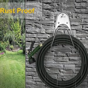 JBscoop Garden Hose Holder Set of 2, Stainless Steel Wall Mount Garden Hose Hook, Ideal for Water, Air, Hydraulic Hose, Ropes, Extension Cords Heavy Duty & Rust Proof