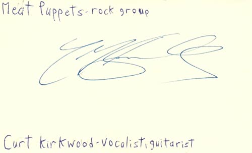 Curt Kirkwood Vocalist Guitarist Meat Puppets Rock Signed Index Card JSA COA