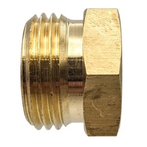 GRIDTECH Brass Garden Hose Adapter Fitting, 1/2” NPT Female Threads and 3/4" GHT Male Connector, shower pipe arm handshower adapter, Heavy-Duty High-Pressure Support, Rust and Corrosion Resistant