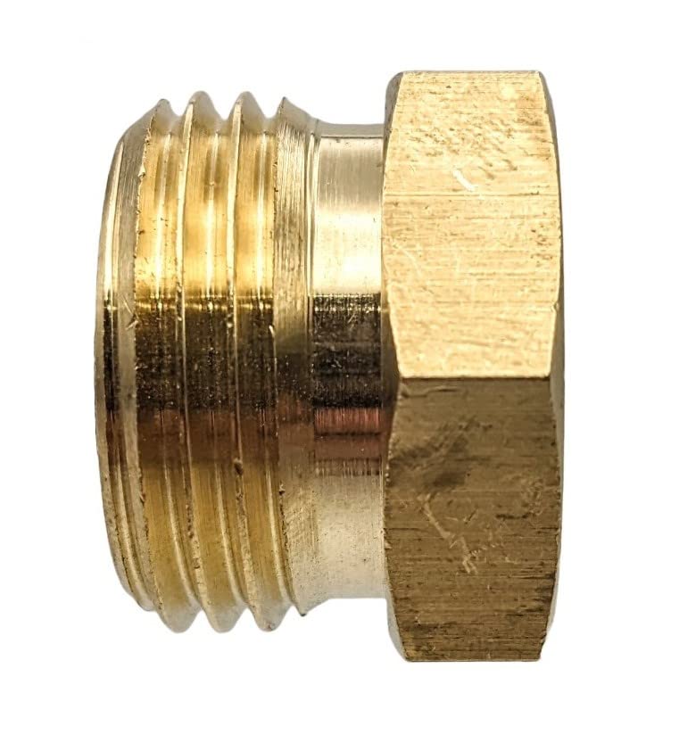 GRIDTECH Brass Garden Hose Adapter Fitting, 1/2” NPT Female Threads and 3/4" GHT Male Connector, shower pipe arm handshower adapter, Heavy-Duty High-Pressure Support, Rust and Corrosion Resistant