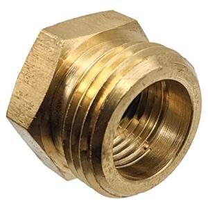 GRIDTECH Brass Garden Hose Adapter Fitting, 1/2” NPT Female Threads and 3/4" GHT Male Connector, shower pipe arm handshower adapter, Heavy-Duty High-Pressure Support, Rust and Corrosion Resistant