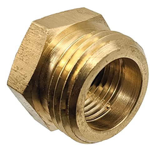 GRIDTECH Brass Garden Hose Adapter Fitting, 1/2” NPT Female Threads and 3/4" GHT Male Connector, shower pipe arm handshower adapter, Heavy-Duty High-Pressure Support, Rust and Corrosion Resistant