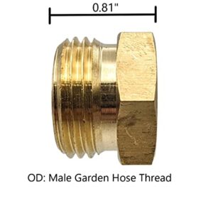 GRIDTECH Brass Garden Hose Adapter Fitting, 1/2” NPT Female Threads and 3/4" GHT Male Connector, shower pipe arm handshower adapter, Heavy-Duty High-Pressure Support, Rust and Corrosion Resistant