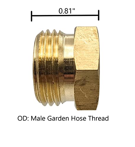 GRIDTECH Brass Garden Hose Adapter Fitting, 1/2” NPT Female Threads and 3/4" GHT Male Connector, shower pipe arm handshower adapter, Heavy-Duty High-Pressure Support, Rust and Corrosion Resistant