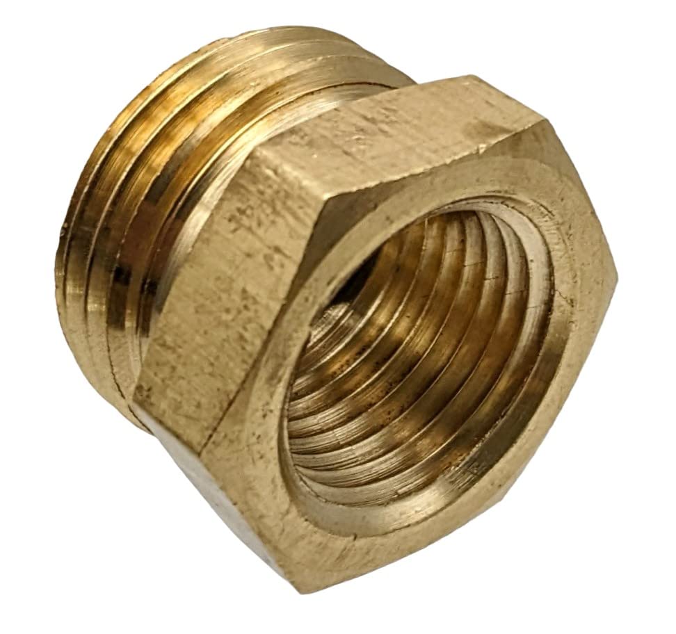 GRIDTECH Brass Garden Hose Adapter Fitting, 1/2” NPT Female Threads and 3/4" GHT Male Connector, shower pipe arm handshower adapter, Heavy-Duty High-Pressure Support, Rust and Corrosion Resistant